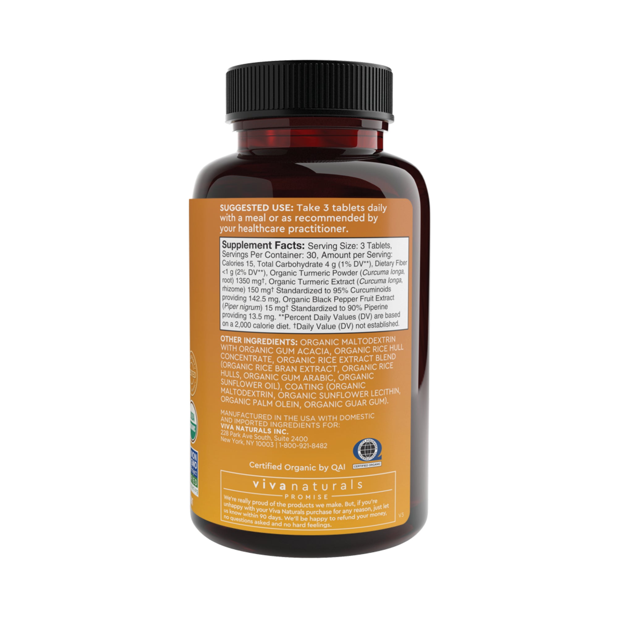 Organic Turmeric Curcumin Tablets – Healthy Joint Supplement* – Viva ...