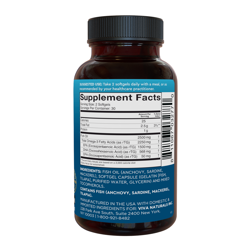Viva Naturals Triple-Strength Fish Oil Omega 3 Supplement
